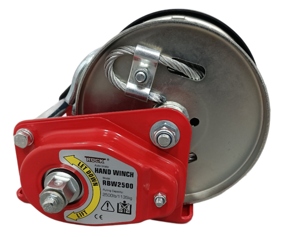 Automatic Brake Hand Winch 1135 kg Capacity With Wire Rope – Interlink ...